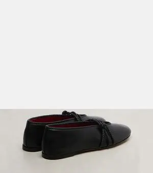Bottega Veneta Rosa Knot Leather Ballet Flats