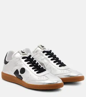Isabel Marant Étoile Kaycee Metallic Leather Sneakers - Silver