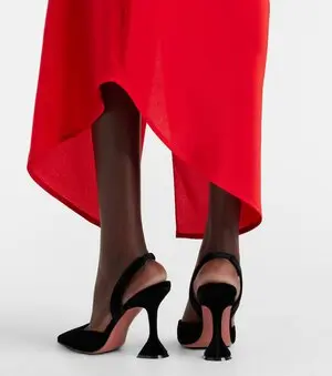 Amina Muaddi Holli 95 Velvet Slingback Pumps