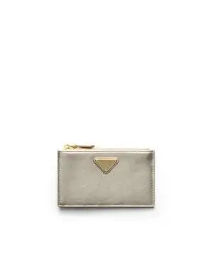 Prada Saffiano Leather Card Holder Pyrite
