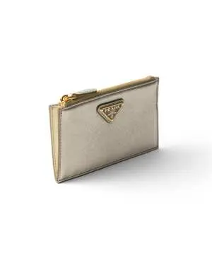 Prada Saffiano Leather Card Holder - Pyrite
