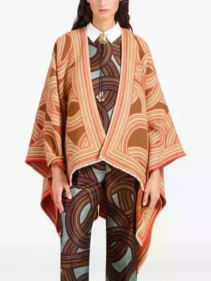 La DoubleJ Soul Fringed Patterned Poncho