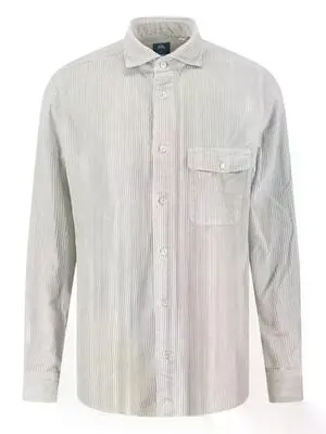 FINAMORE 1925 Achille Corduroy Pocket Shirt - Grey