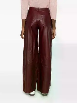 Loulou De Saison Burgundy Lambskin Figari Trousers - Red