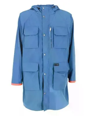 FAY Fisherman Hooded Jacket With Multiple Cargo Pockets - Blue