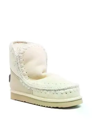 Mou Mou Glitter Logo Ankle Boots Neutrals