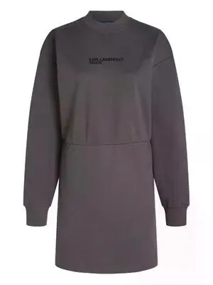 Karl Lagerfeld Logo-detail Cotton Mini Dress - Grey