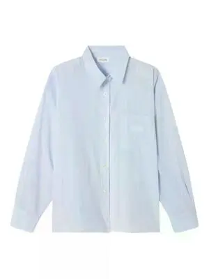 American Vintage Striped Shirt With Classic Collar And Patched Pocket