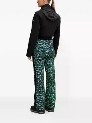 EA7 Leopard Print Ski Trousers - Black