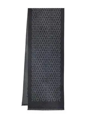 FERRAGAMO Gancini-print Silk Scarf - Grey