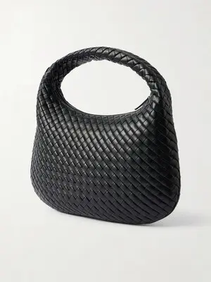 Bottega Veneta Medium Intrecciato Leather Shoulder Bag - Black