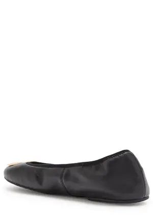 Tory Burch Reva Travel Logo Leather Ballet Flats