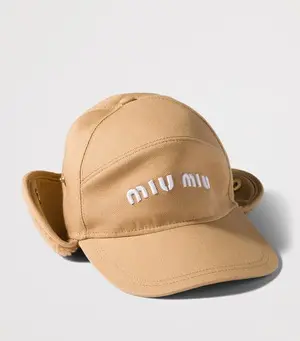 Miu Miu Embroidered Cotton Baseball Cap