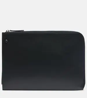 THE ROW Portfolio Leather Pouch - Black