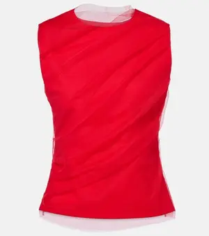Dorothee Schumacher Draped Tulle Top - Red