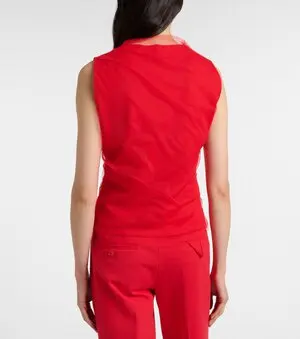 Dorothee Schumacher Draped Tulle Top - Red