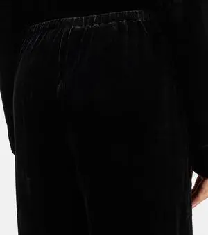 Asceno Austin Velvet Wide-leg Pants