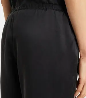 Asceno Loreto Silk Charmeuse Wide-leg Pants - Black