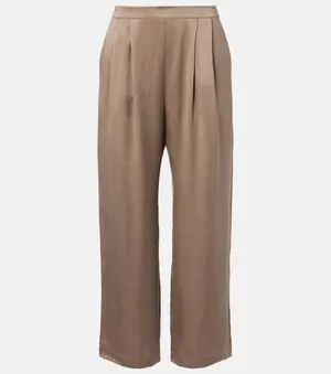 Asceno Asceno Isola Silk Wide-Leg Trousers Grey