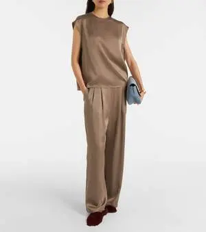 Asceno Isola Silk Wide-leg Trousers