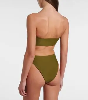 Jade Swim Ava Ruched Bandeau Bikini Top - Green