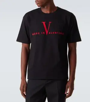 Valentino Garavani Logo Cotton Jersey T-shirt - Black