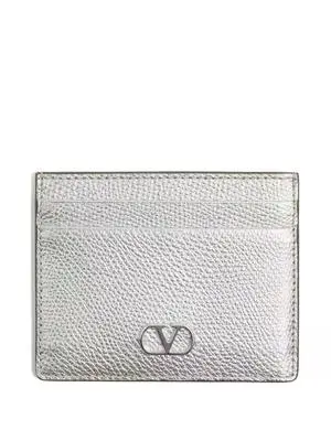 Valentino Garavani V-logo Signature Card Holder - Silver