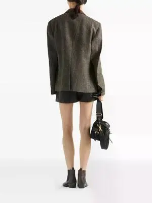 Prada Suede-panel Chevron Wool Jacket