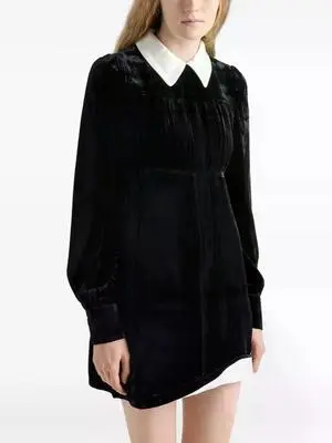 Prada Velvet Peter Pan Collar Mini Dress
