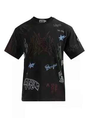 A BATHING APE World Gone Mad Graphic-print T-shirt - Black