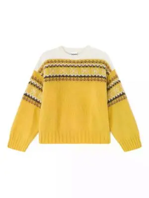 GANNI Patterned Long Sleeve Sweater