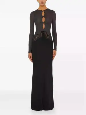 Christopher Esber Lace-trim Cut-out Maxi Dress - Black