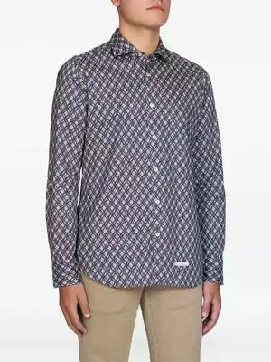 TINTORIA MATTEI 954 Button-fastening Pattern Shirt - Grey