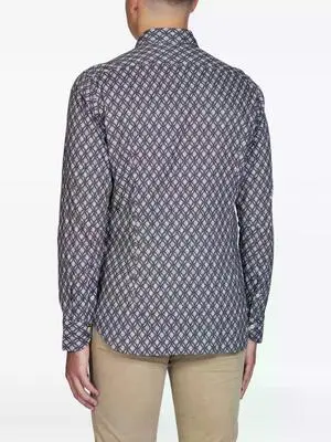 TINTORIA MATTEI 954 Button-fastening Pattern Shirt - Grey