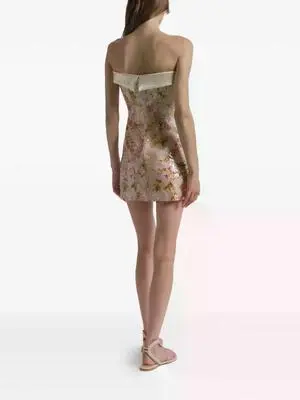 Alberta Ferretti Sequin-embellished Floral Mini Dress