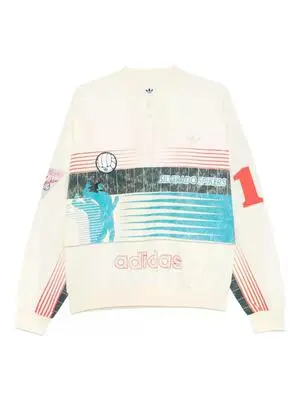Adidas Archive Summersport Graphic-print Sweater - Neutrals