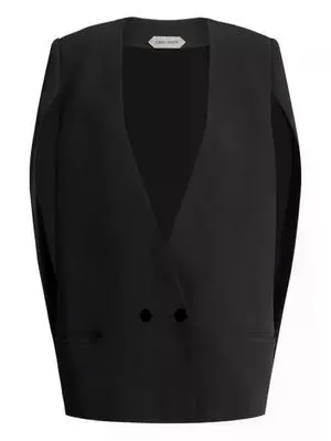Alberta Ferretti Double-breasted Cape Waistcoat - Black