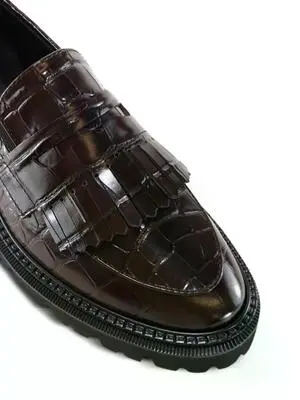 NOTABENE Tereza Fringed Crocodile-effect Loafers