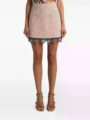 Etro Fringed Tweed Mini Skirt - Neutrals