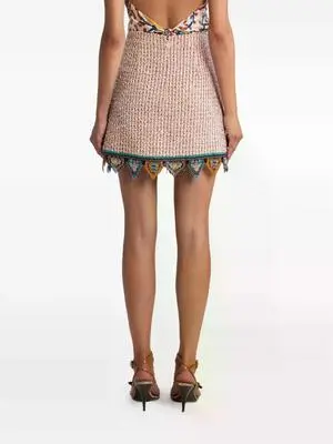 Etro Fringed Tweed Mini Skirt - Neutrals