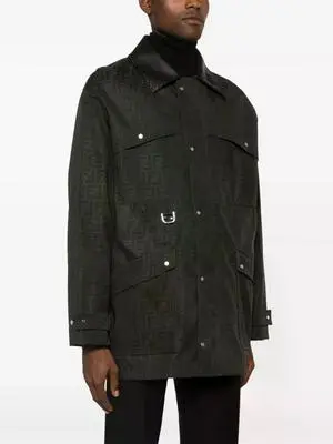 Fendi Ff-jacquard Wax Coated Jacket