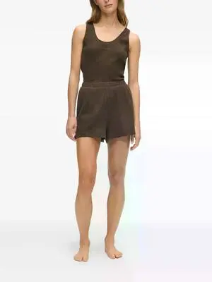 Karl Lagerfeld Waffle Logo Embroidered Shorts