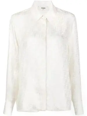 Fendi Silk Ff Jacquard Shirt - Neutrals