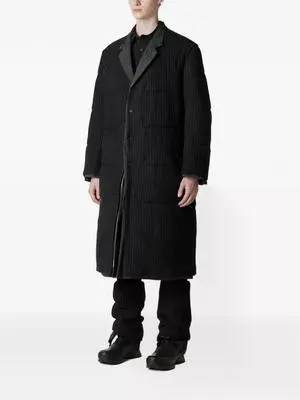 Yohji Yamamoto Padded Pinstripe Reversible Jacket - Black