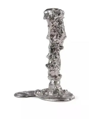 POLSPOTTEN Sculptural Candlestick Holder - Silver