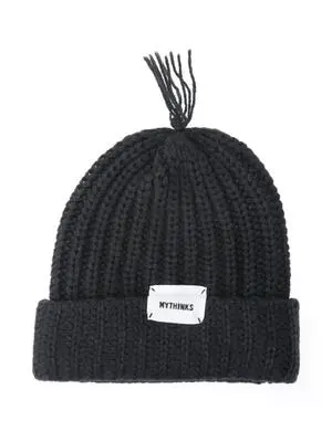 MYTHINKS Knitted Beanie Hat - Black