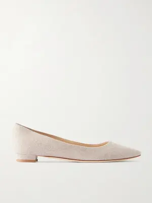 Manolo Blahnik Tweed Ballerina Flats - Gray