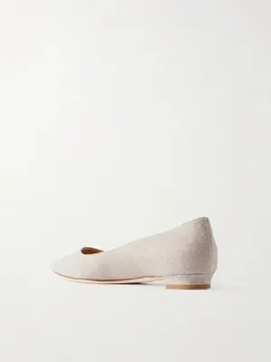 Manolo Blahnik Tweed Ballerina Flats - Gray