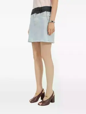 MAISON MARGIELA Frayed Mini Skirt - Blue