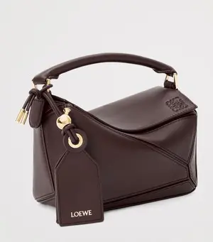 Loewe Mini Leather Featherlight Puzzle Top-handle Bag - Brown